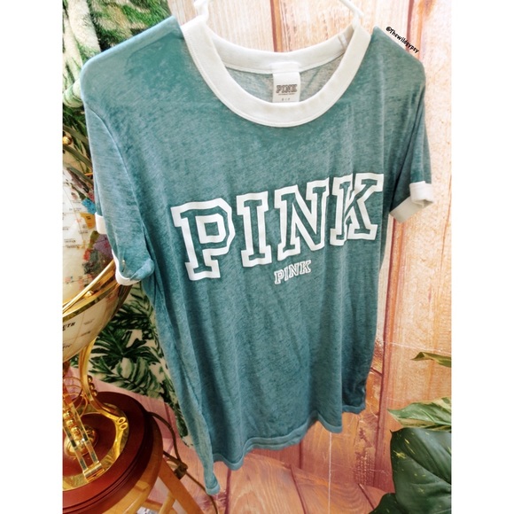 PINK Victoria's Secret | Tops | Victorias Secret Pink Logo Burnout Tee ...